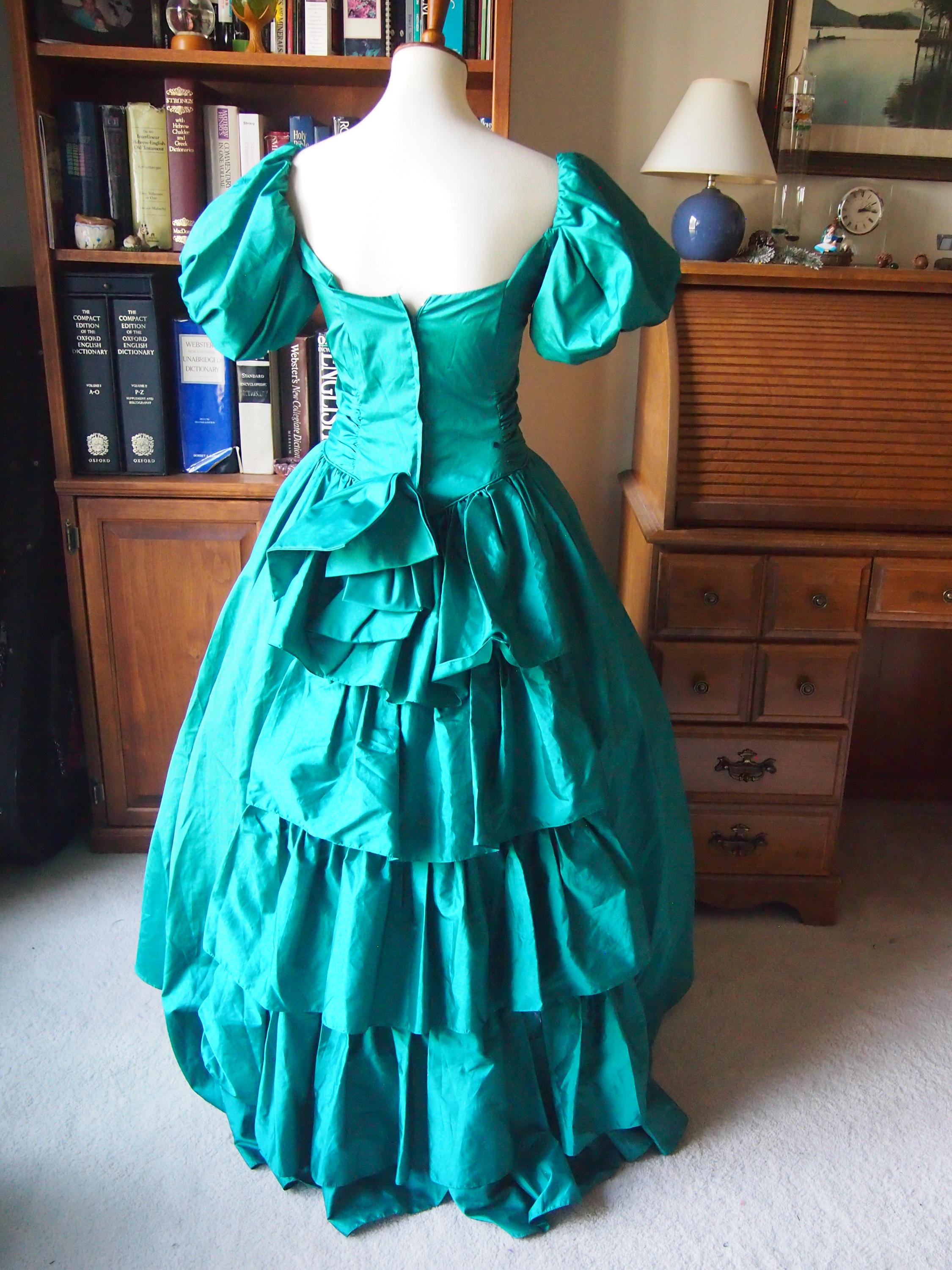 Amazing 1980s Ruffle Layer Back Bustle Formal Dress - Prom Gala Party ...