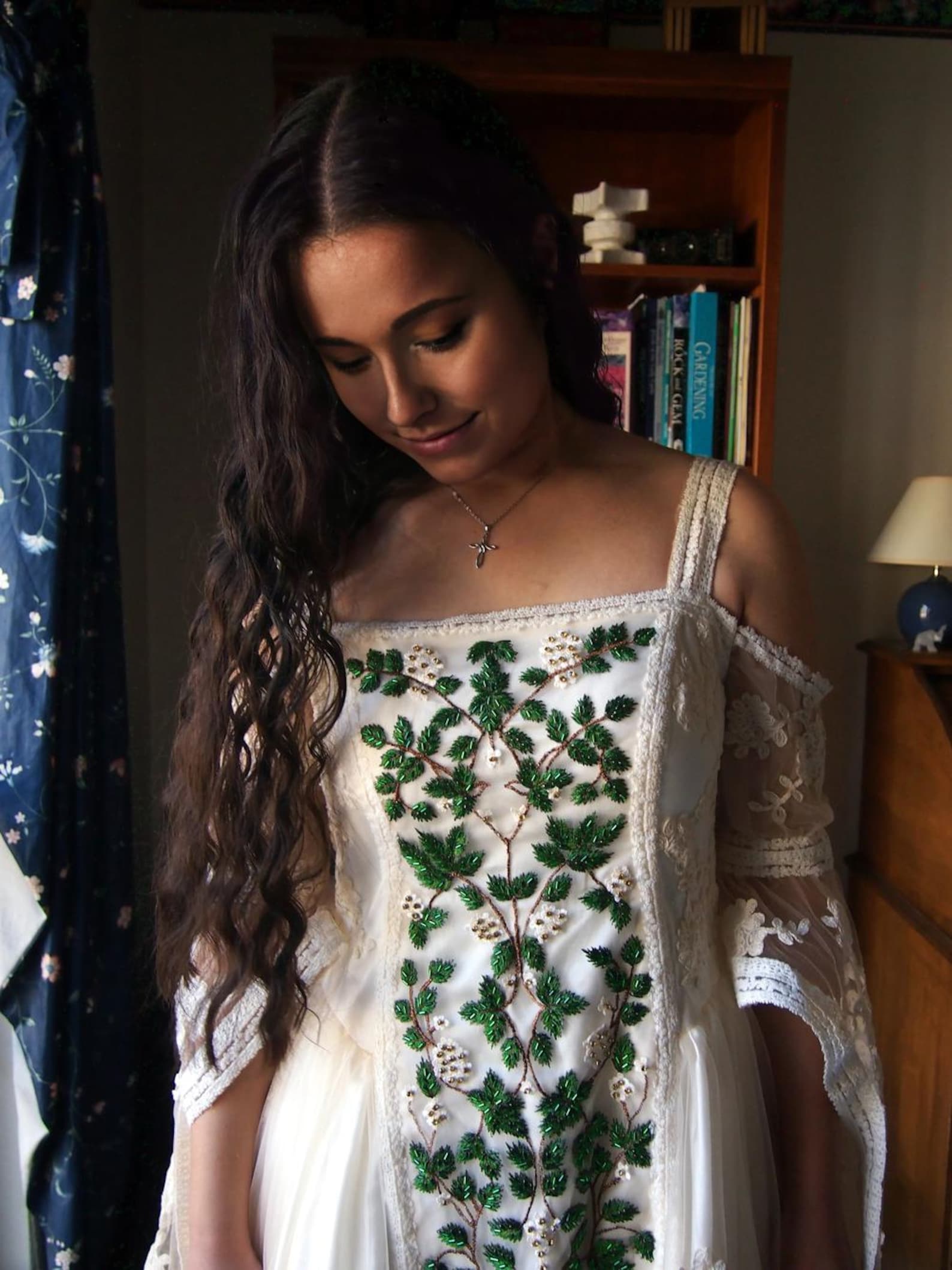 Celtic Hand-embroidered Wedding Dress - Rowan Branch & Lace Gown ...