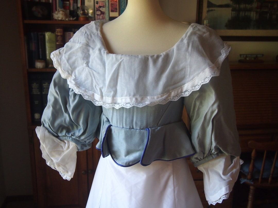 Cavalier 1630s 1640s 1650s Blue Bodice White Lace Collar - THEATER ...