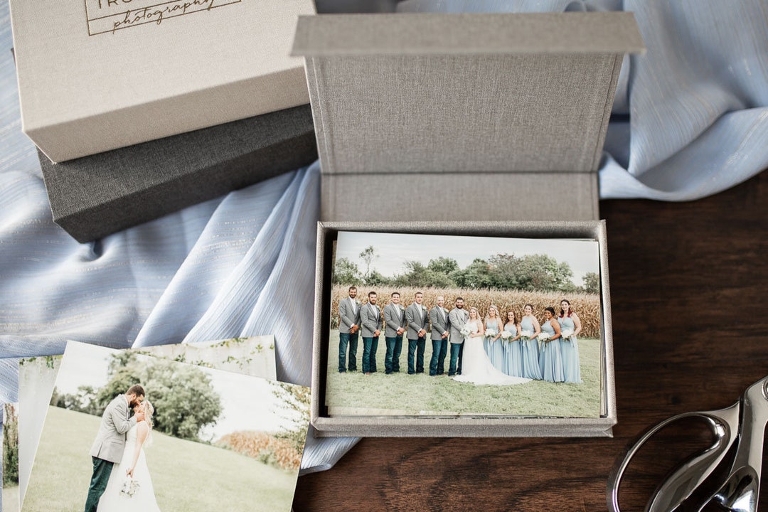 Gray Linen Photo Box - Etsy
