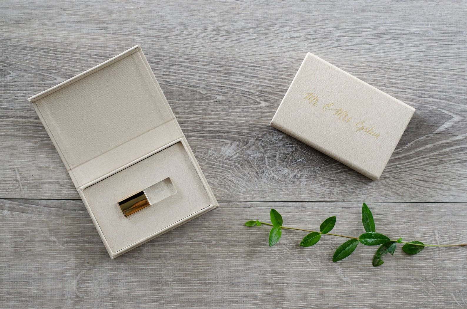 10 Crystal Glass USB 3.0 With Cream Linen USB Box | Etsy