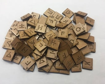 Alder Wood ASL Sign Language Scrabble Tiles - Etsy