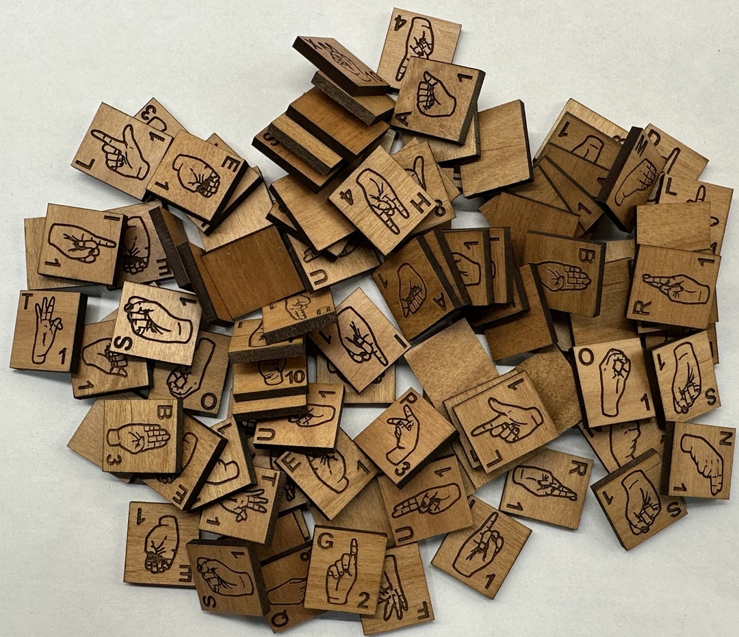 Alder Wood LSF (FRENCH) Sign Language Scrabble Tiles - Etsy