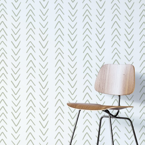 Peel and Stick Wallpaper With Chevron Pattern Removable | Etsy