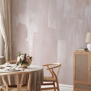 Pink Wall Covering for Bedroom, Pink Paint Wallpaper Mural, Abstract ...