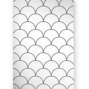 Wallpaper With Scallop Pattern, Black and White Removable Wallpaper ...