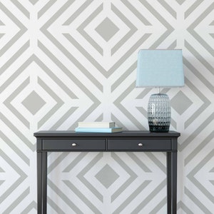 Grey Wallpaper, Geometric Wallpaper, Peel and Stick Wallpaper With Grey ...