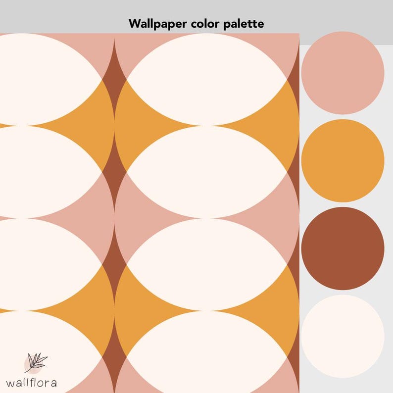 Funky Retro Peel and Stick Wallpaper, Midcentury Modern Style Removable ...