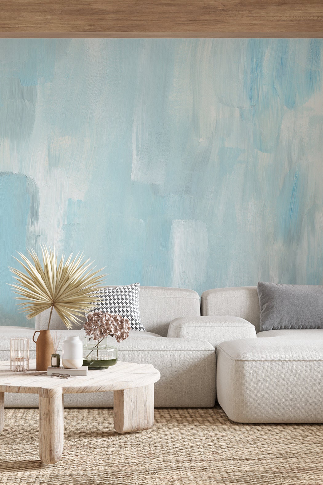 Abstract Blue Wallpaper Venetian Wallpaper Abstract Paint - Etsy