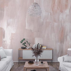 Pink Wall Covering for Bedroom, Pink Paint Wallpaper Mural, Abstract ...