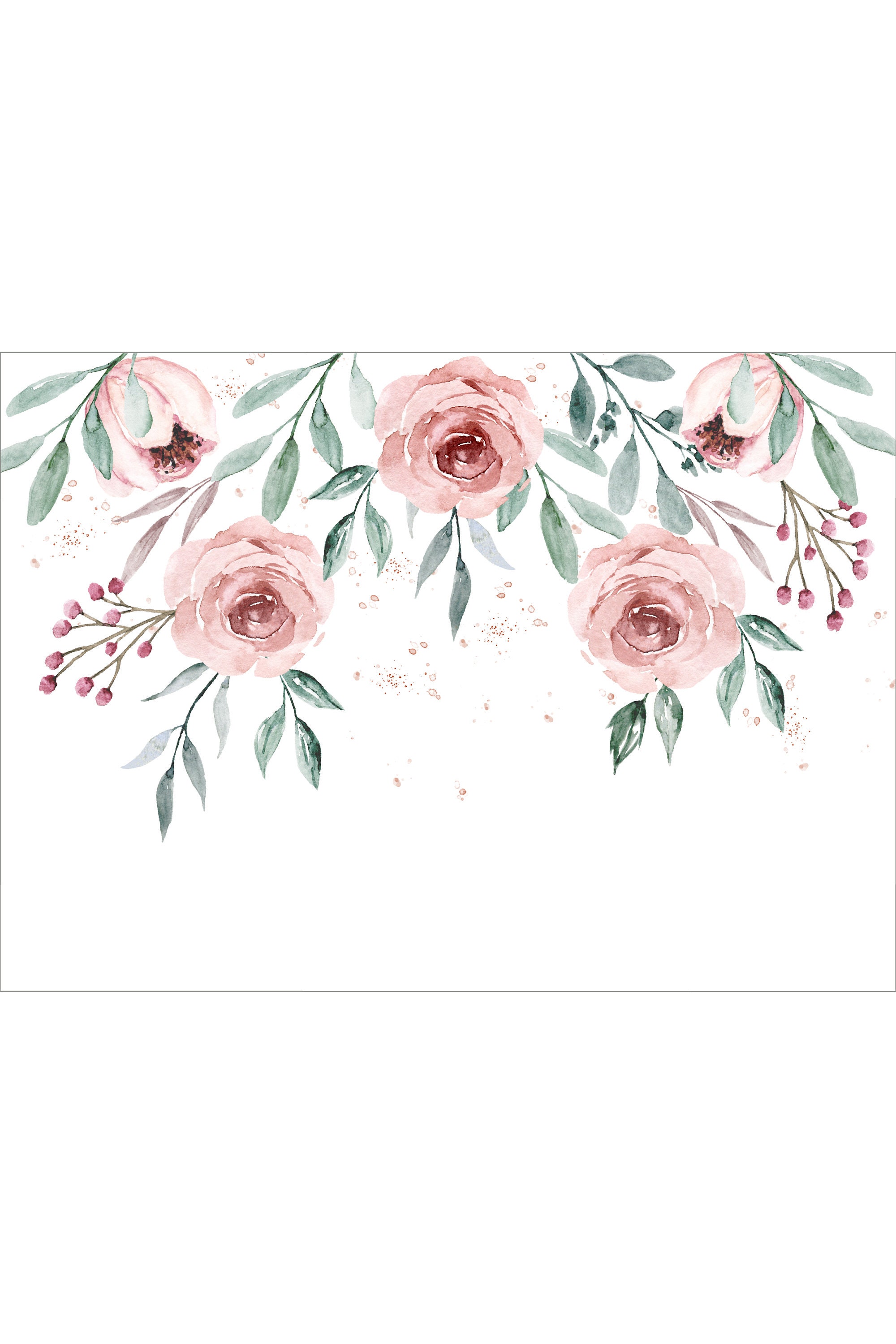 Floral Nursery Wallpaper Nursery Name Sign Watercolor | Etsy