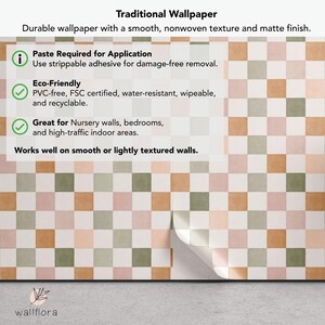 Peel and Stick Checkered Wallpaper, Colorful Midcentury Modern ...