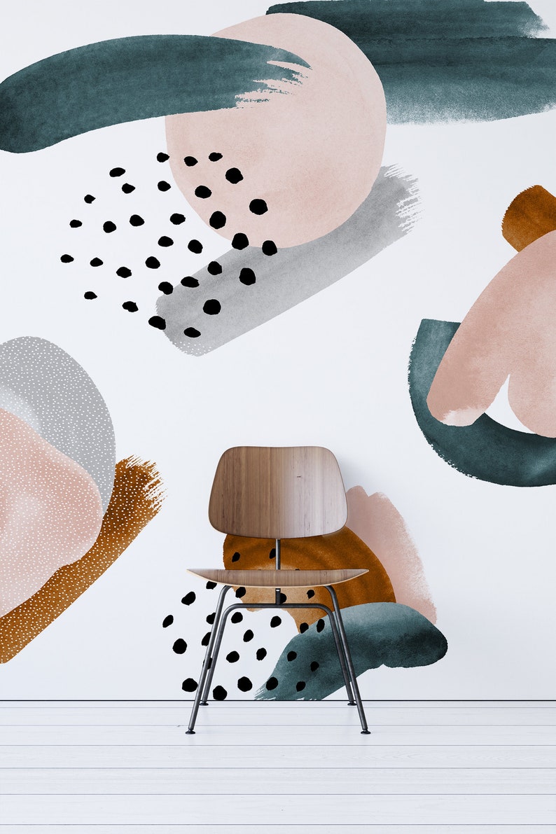 Watercolor Abstract Peel and Stick Wallpaper, Abstract Wallpaper Mural ...