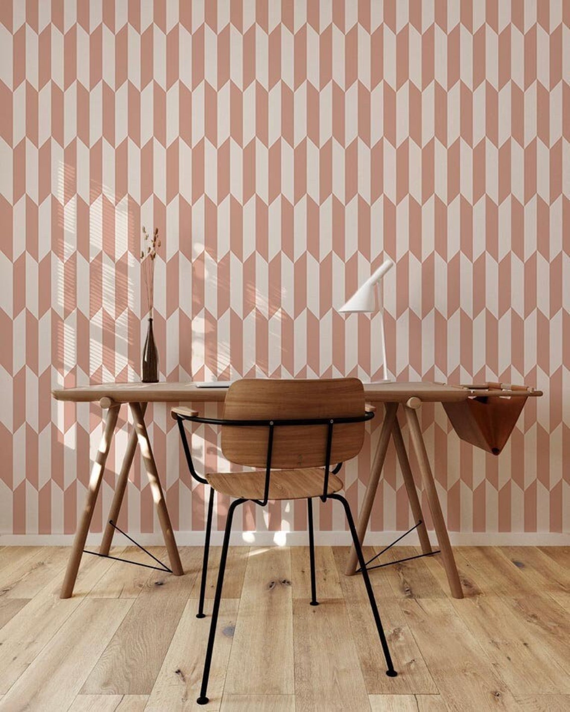 Pink Peel Stick Wallpaper Pink Geometric Removable Wallpaper - Etsy