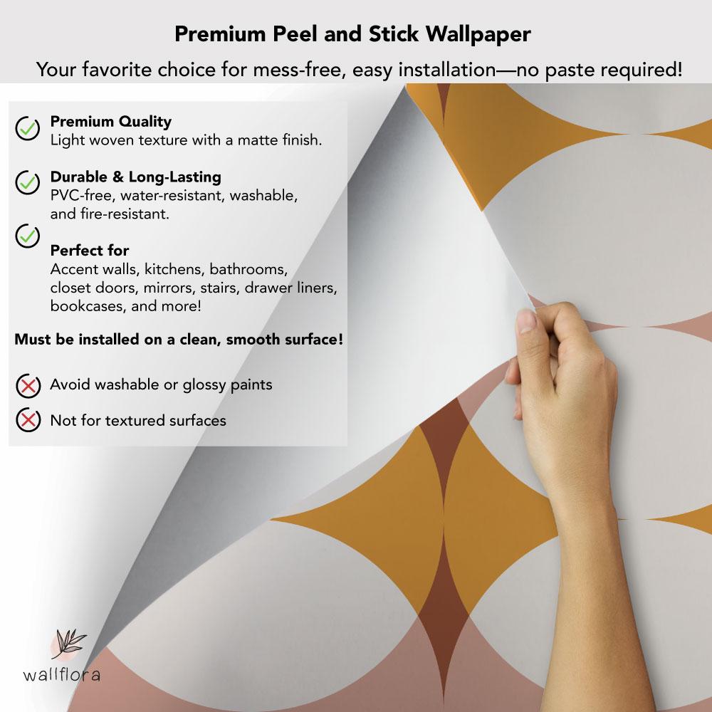 Funky Retro Peel and Stick Wallpaper, Midcentury Modern Style Removable ...