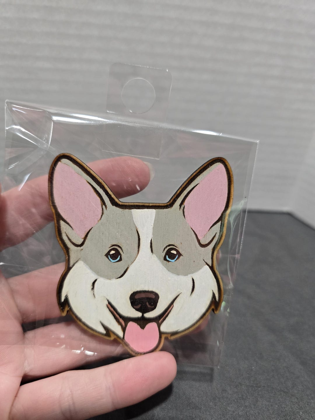 Corgi Dog Face Magnet-corgi Magnet-gray Corgi Dog Face Magnets-welsh ...