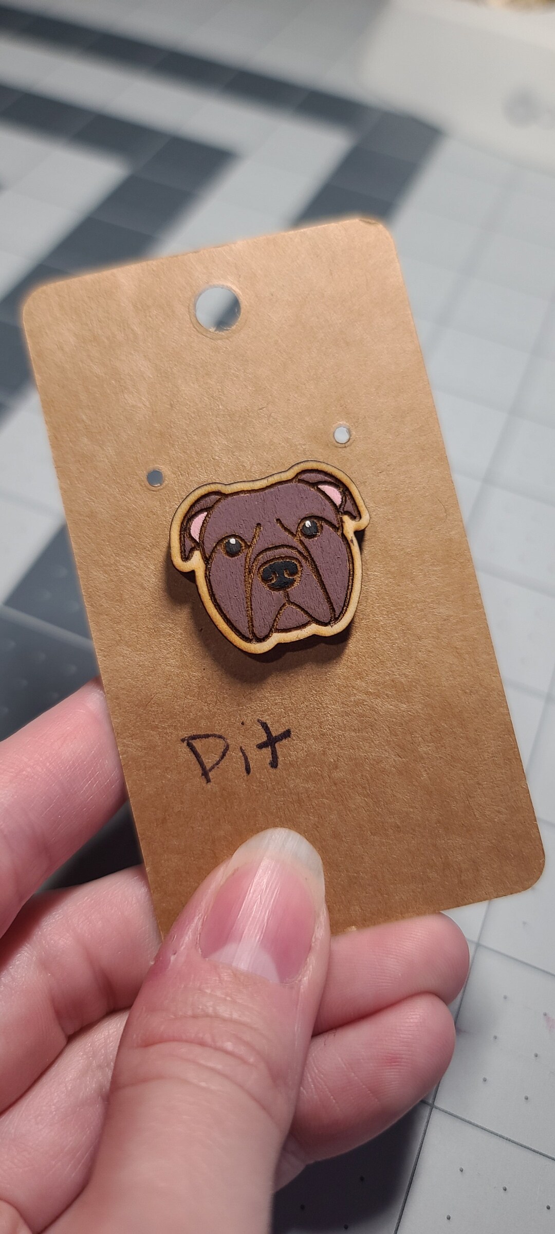 Pitbull Pin-pitbull Dog Head Pin-dog Breed Pin-pitbull Dog Face Pin ...