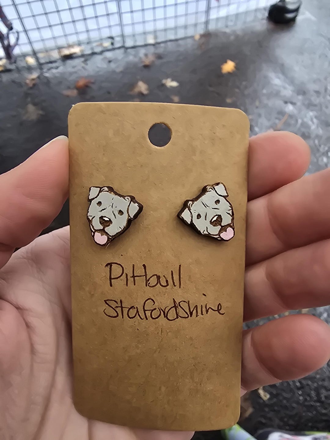 Staffordshire Laser Cut Wood Stud Earrings-staffordshire Dog Studs ...