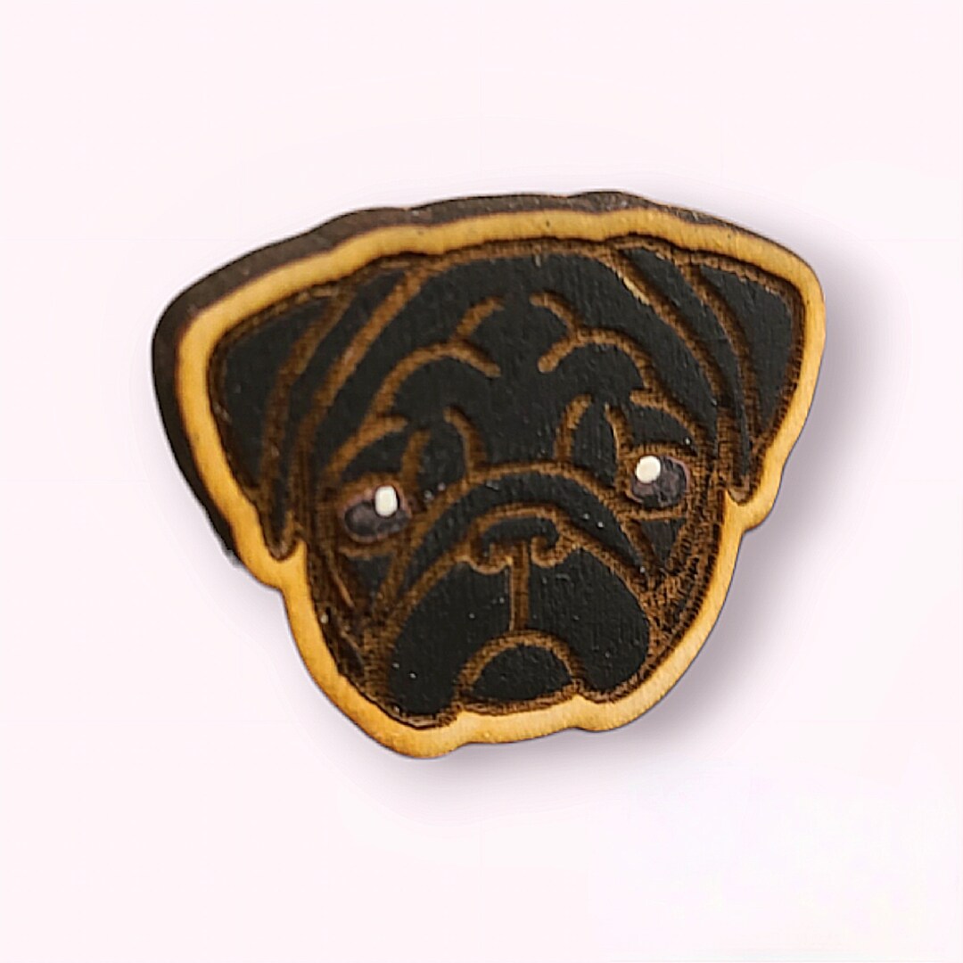 Black Pug Pin-pug Dog Head Pin-dog Breed Pin-pug Dog Face - Etsy