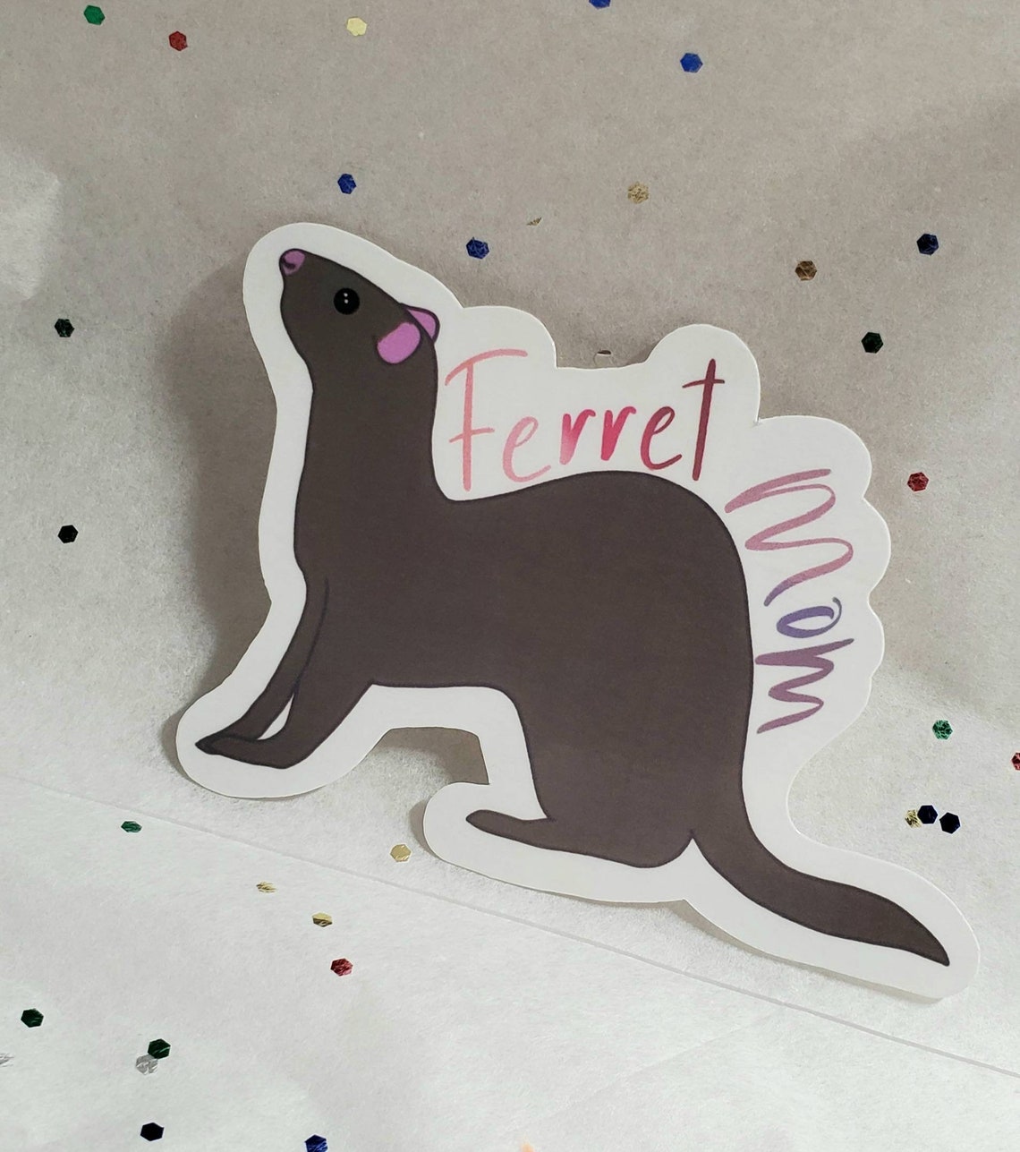 Ferret Mom Sticker-laptop Sticker-ferret Sticker-ferret - Etsy