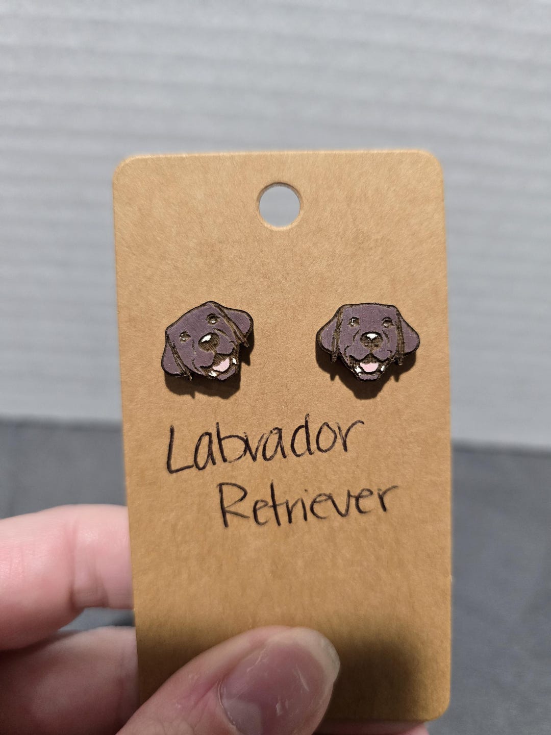 Chocolate Labrador Retriever Laser Cut Wood Stud Earrings-labrador Dog ...