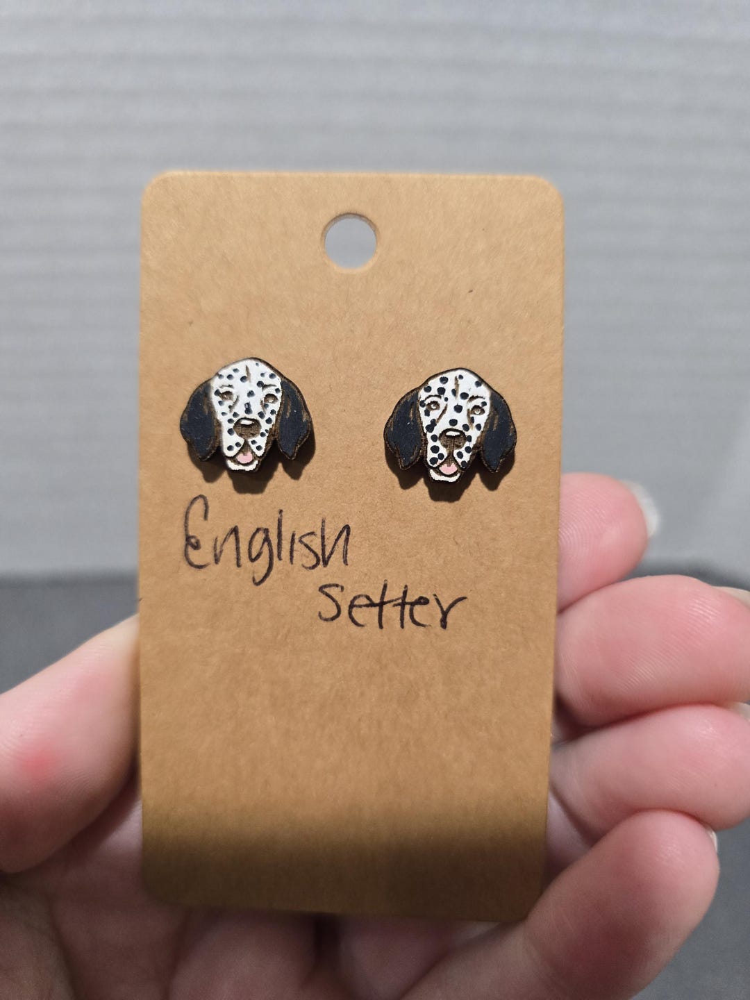 English Setter Face Laser Cut Wood Stud Earrings-english Setter Dog ...