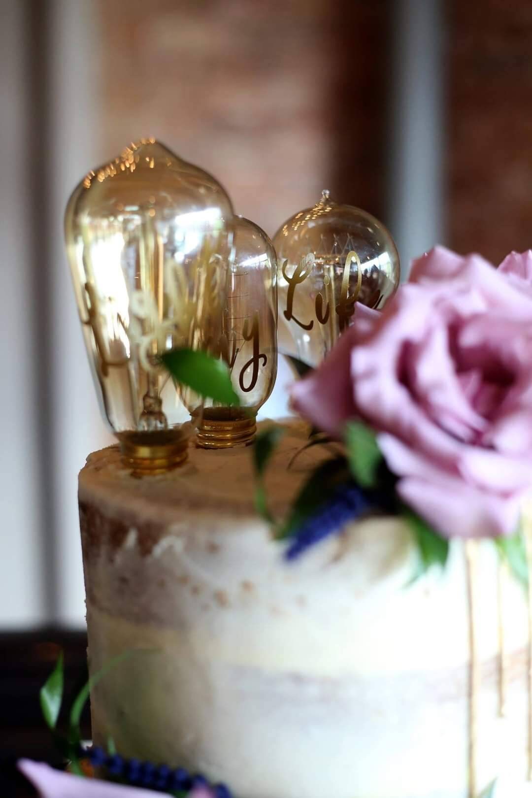 Light of My Life Industrial Bulb Cake Topper - Etsy