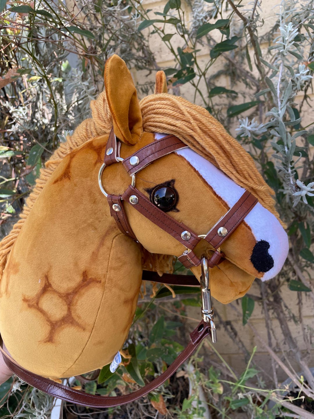 Dappled Chestnut Hobby Horse, Yarn Mane & Removable Bridle - Etsy