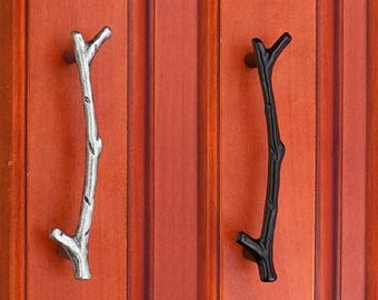 Tree Branch Antique Silver Handle Pull Knob Dresser Knob - Etsy