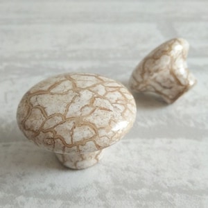 white crackle glaze door knobs