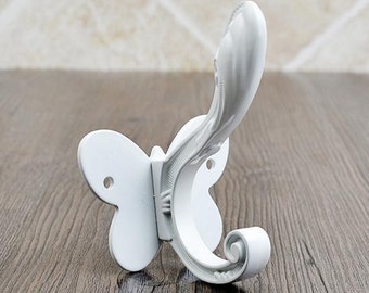 White Wall Hooks / Unique Vintage Look Hook / Metal White | Etsy