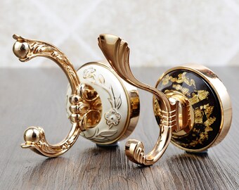 Peacock Decorative Wall Hook Metal Wall Hooks / Bronze Colorful Curtain ...