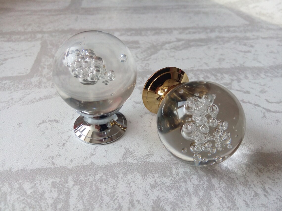 Bubble Glass Knobs Crystal Knob Drawer Knobs Dresser Pulls | Etsy