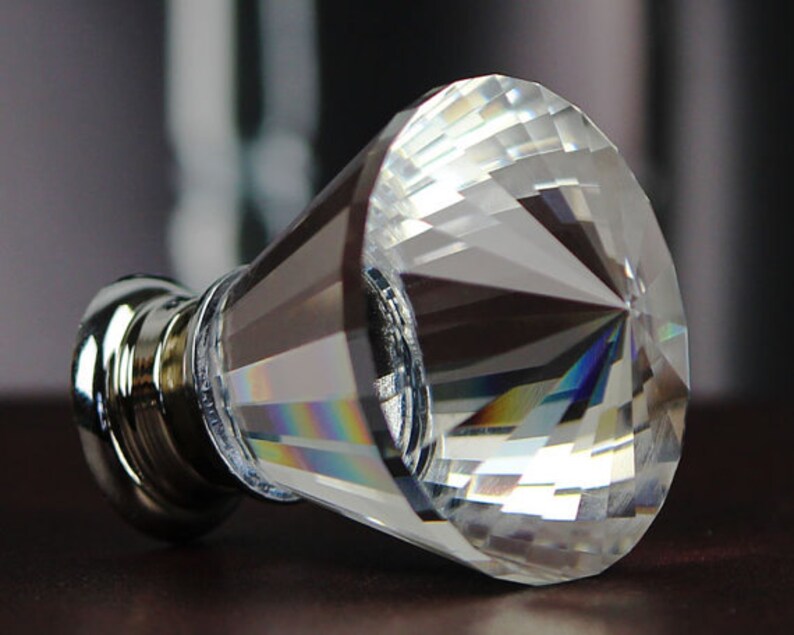 Clear Glass Crystal Knobs Cabinet Knob /dresser Knobs Cabinet - Etsy
