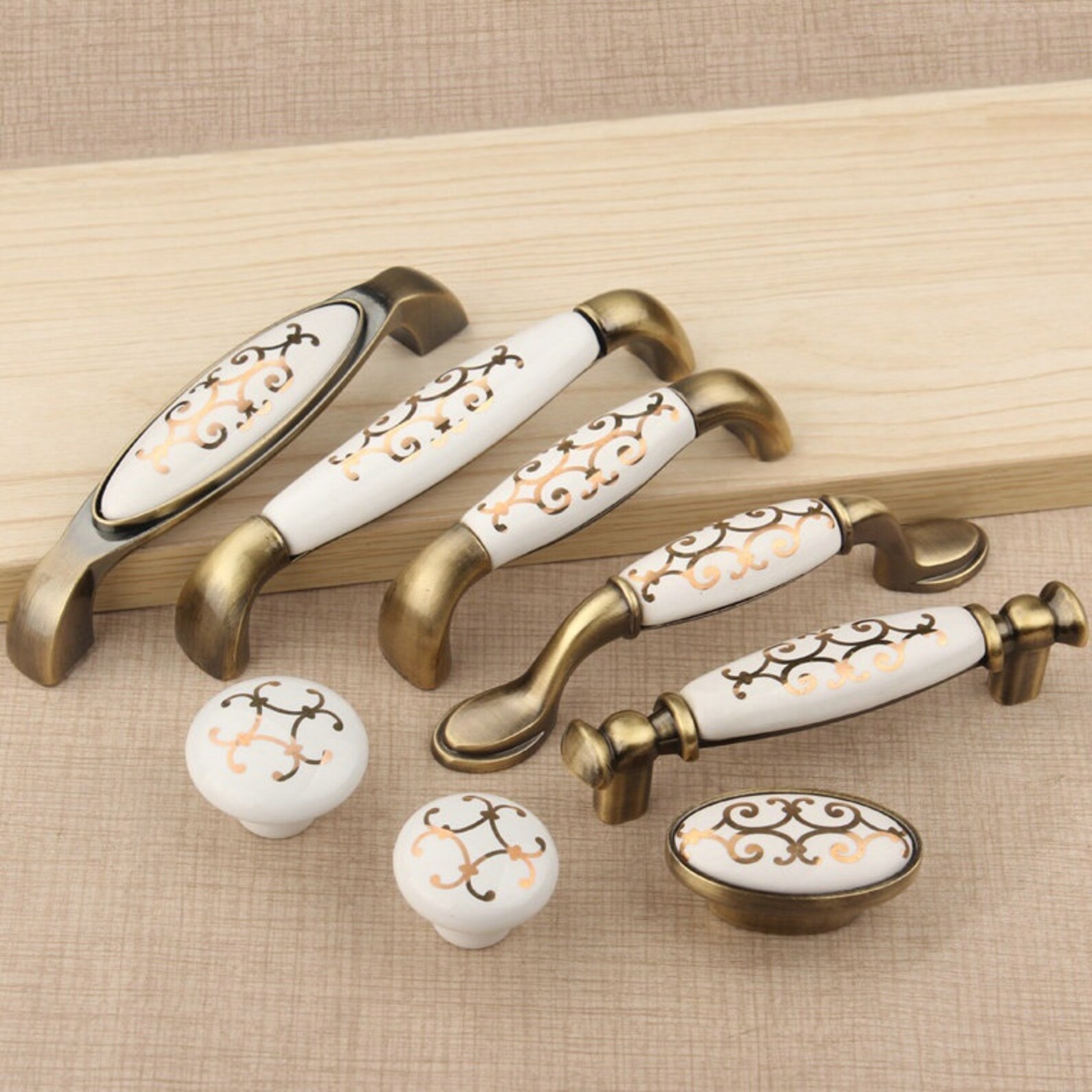 Ceramic Knobs Pull Handles Dresser Pulls Drawer Pull / Antique - Etsy