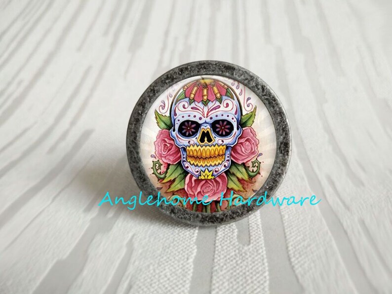Gothic Skull Crystal Dresser Knob Drawer Knobs / Drawer Knobs Antique ...