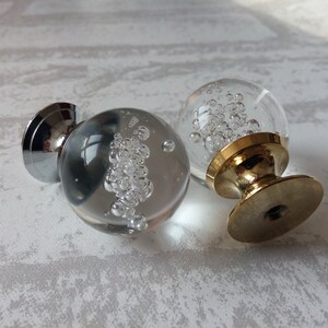 Bubble Glass Knobs Crystal Knob Drawer Knobs Dresser Pulls Handles Kitchen Cabinet Knob ...