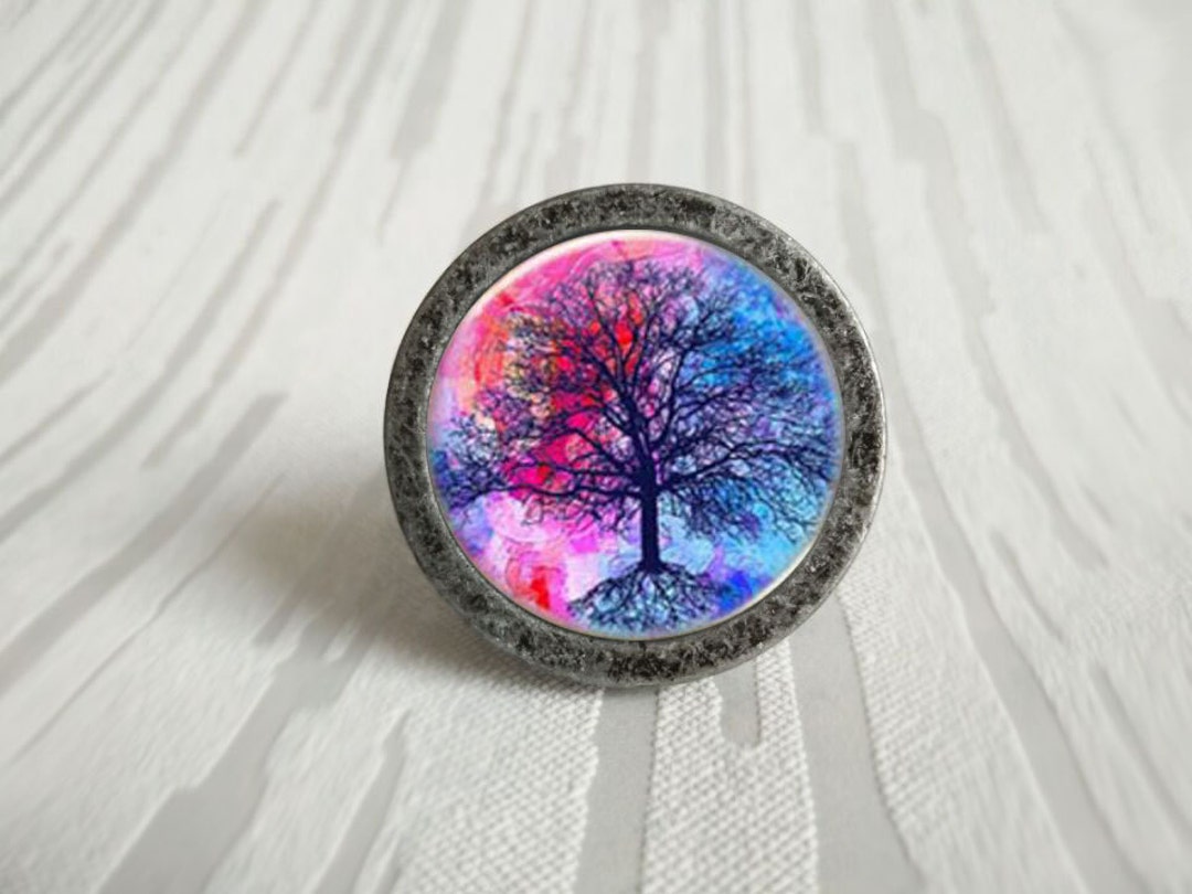 TREE OF LIFE Antique Silver Drawer Knobs Pulls Handles / - Etsy
