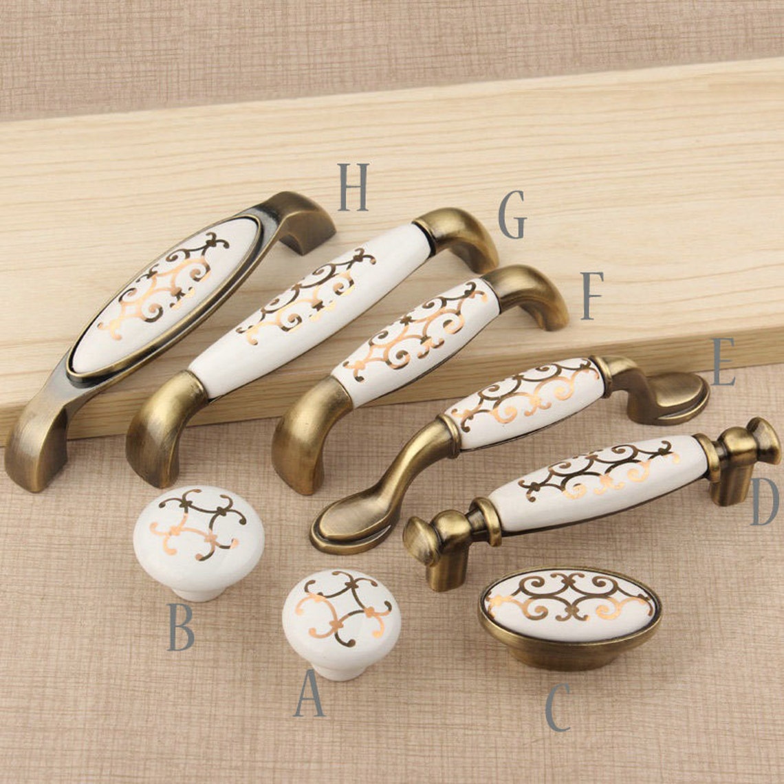 Ceramic Knobs Pull Handles Dresser Pulls Drawer Pull / Antique - Etsy
