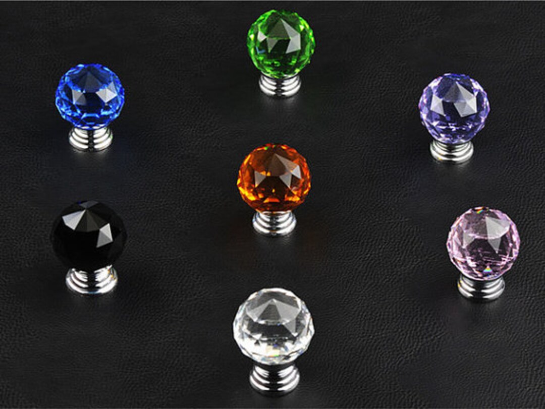 0.8" 20 Mm Small Crystal Glass Knob Dresser Drawer Knobs Pull Cabinet ...