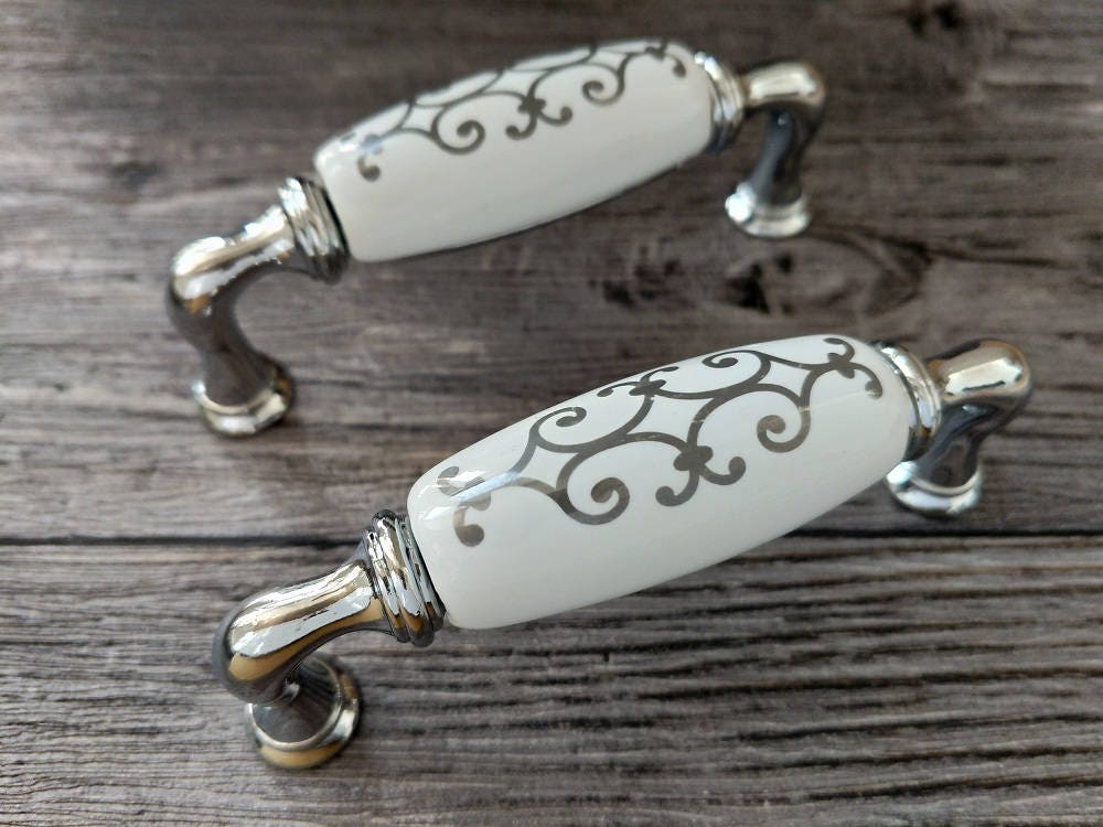 Silver Dresser Knobs Pulls Drawer Pulls Knobs Handles Cabinet - Etsy