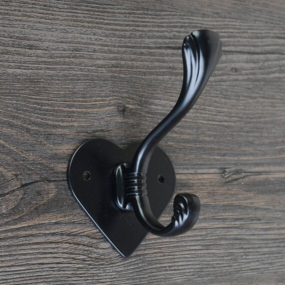 Black Wall Hooks / Unique Vintage Look Hook / Metal Finish - Etsy