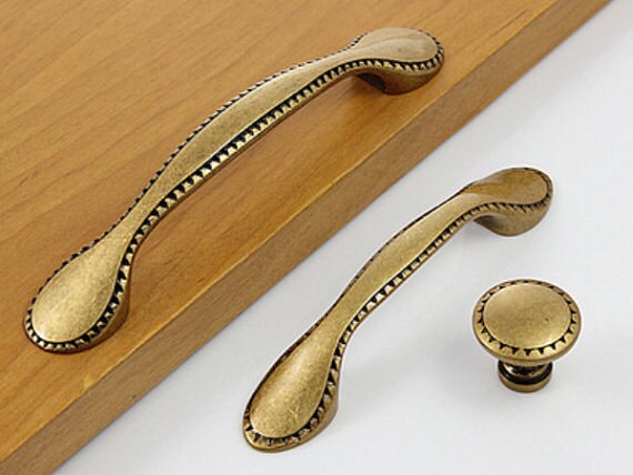 Dresser Drawer Pulls Handles Knobs Cabinet Knob Embossed Metal | Etsy