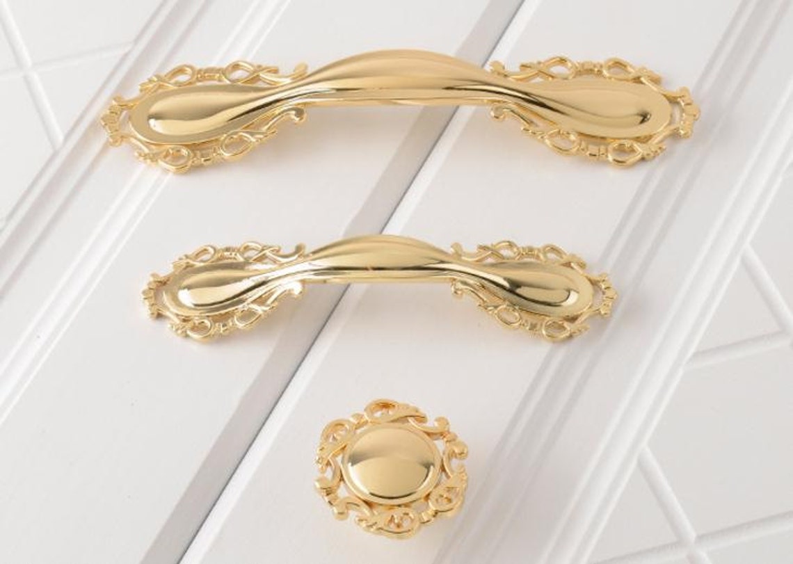 Chic Drawer Pulls / Kitchen Drawer Flower Pull Handles Cabinet | Etsy