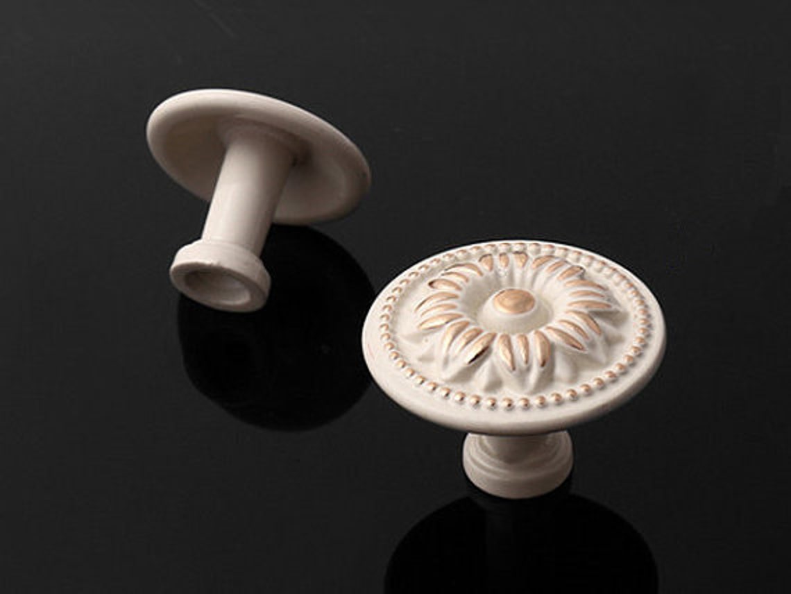 Shabby Chic Dresser Knob Pull Drawer Knobs Pulls Handles White - Etsy