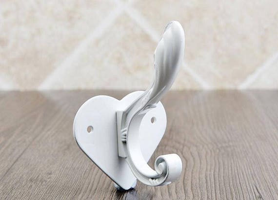 White Wall Hooks / Unique Vintage Look Hook / Metal White | Etsy