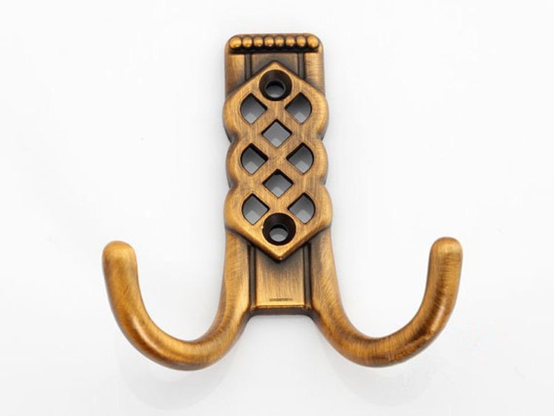 Vintage Look Wall Hooks Decorative Hooks Antique Brass Etsy