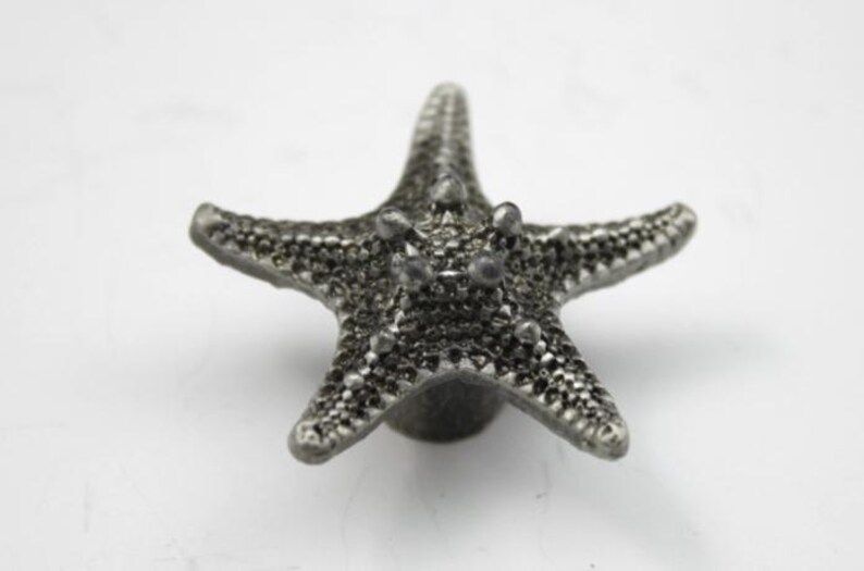 Starfish Antique Silver Drawer Knobs Starfish Design Cabinet - Etsy