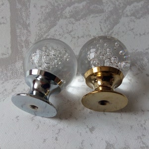 Bubble Glass Knobs Crystal Knob Drawer Knobs Dresser Pulls Handles Kitchen Cabinet Knob ...