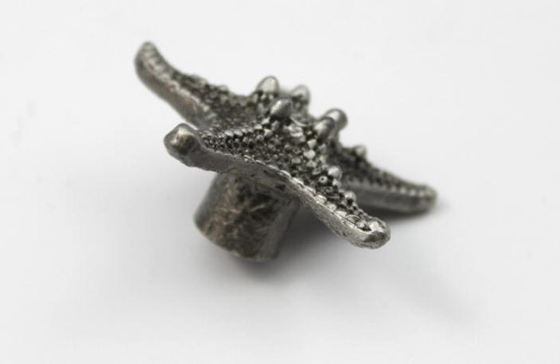Starfish Antique Silver Drawer Knobs Starfish Design Cabinet - Etsy